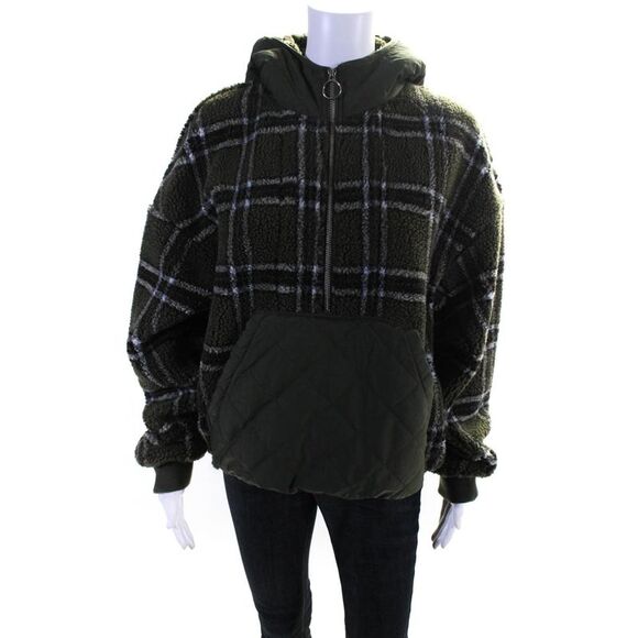 Zara | Jackets & Coats | Zara Womens Pullover Half Zip Quilted Pocket ...